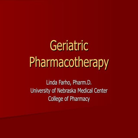 Drug therapy in geriatrics | PPT