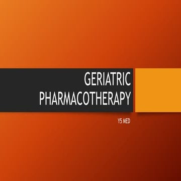 Geriatrics and pharmacology | PPT