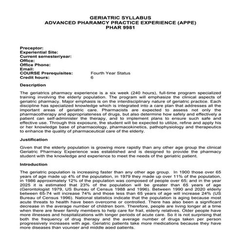 Geriatric program pharmaceutical care idaho college of pharmacy 2015 N.89