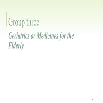 Drug therapy in geriatrics | PPT