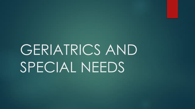 Geriatric care | PPTX