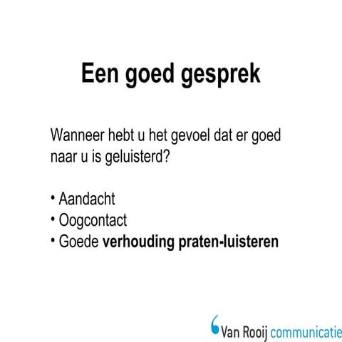 Gerlach instituut; 2014 2015, jaar 1 les 1 een goed gesprek | PPT