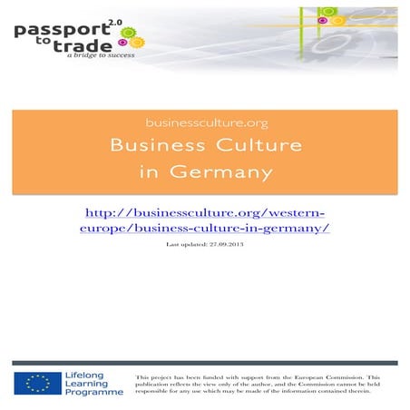 German business culture guide - Learn about Germany | PDF