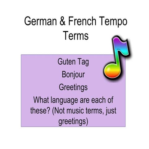 German & French Tempo Terms | PPT