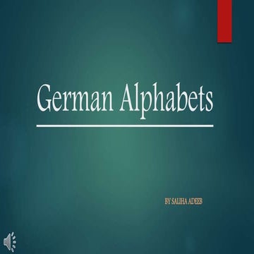 German alphabets | PPTX