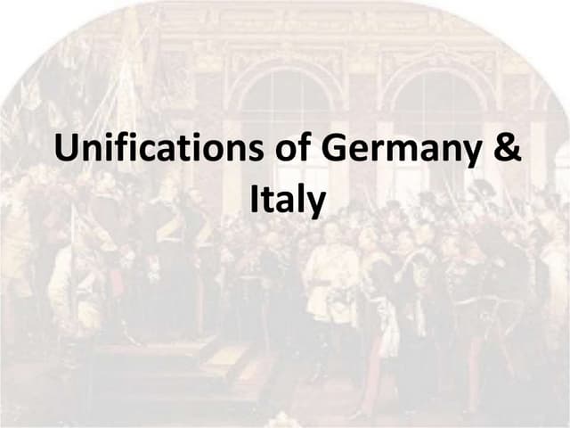 Italian and German Unification | PPT