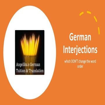 German word order - interjections | PPT
