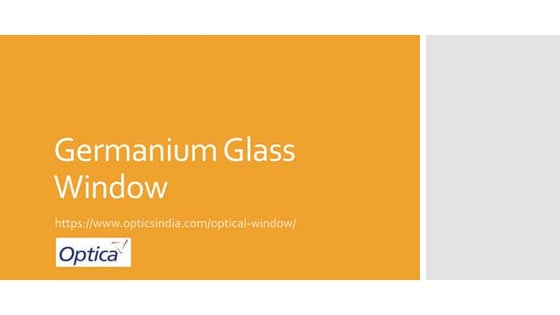 Germanium glass optical windows | PPT
