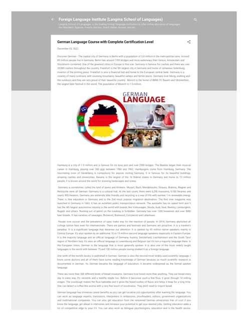 Importance of learning German | PPTX