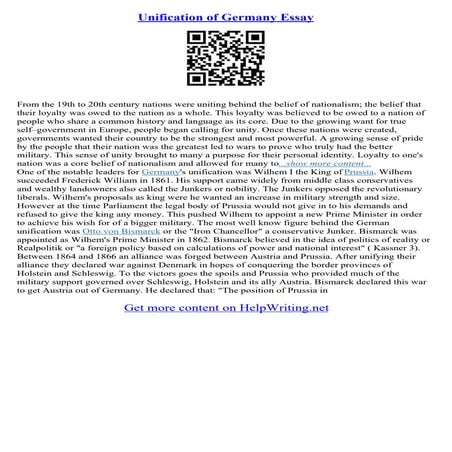German Unification Essay | PDF