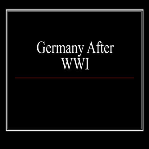 Germany After WWI | PPT