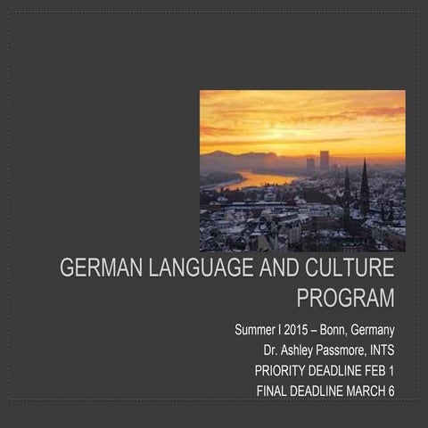TAMU Germany Language and Culture Summer 2015 | PPT