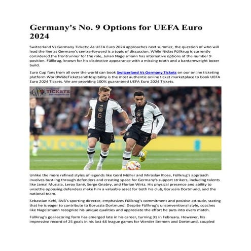 Germany's No. 9 Options for UEFA Euro 2024.docx