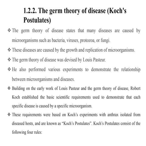 germ theory of disease.pptx | Infectious Diseases | Diseases and Conditions