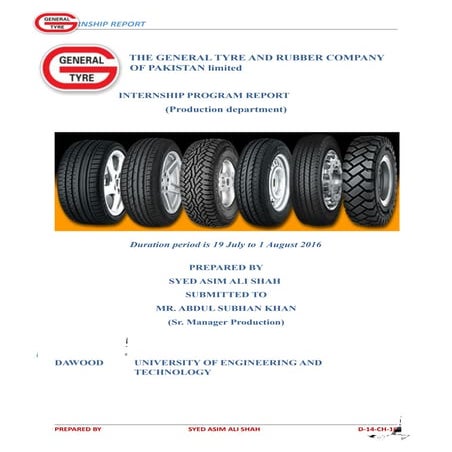GENERAL TYRE INTERNSHIP REPORT | PDF