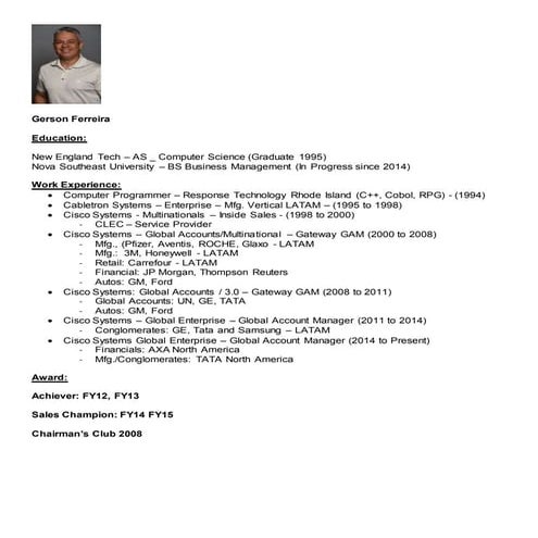 Gerson ferreira work experience | DOCX