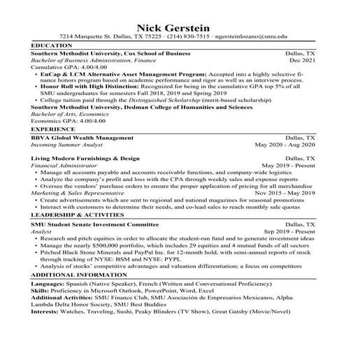 Resume - Nick Gerstein | PDF