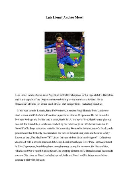 Presentation on Lionel Messi | PPT