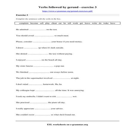 Gerund exercise-3 | PDF