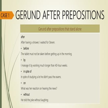GERUND AFTER PREPOSITIONS | PPTX