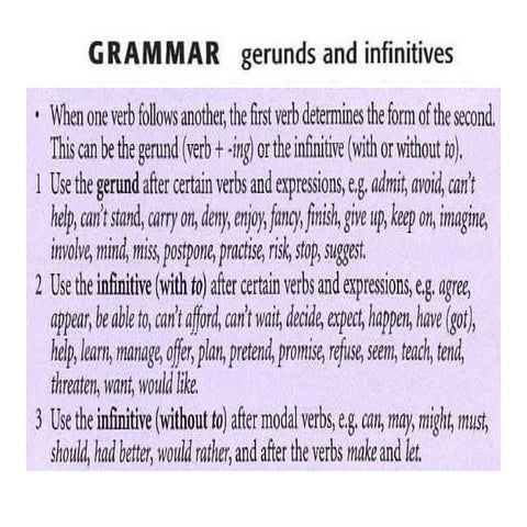 Gerund and infinitive | PPT