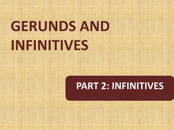 gerunds & infinitives grammar presentation | PPT