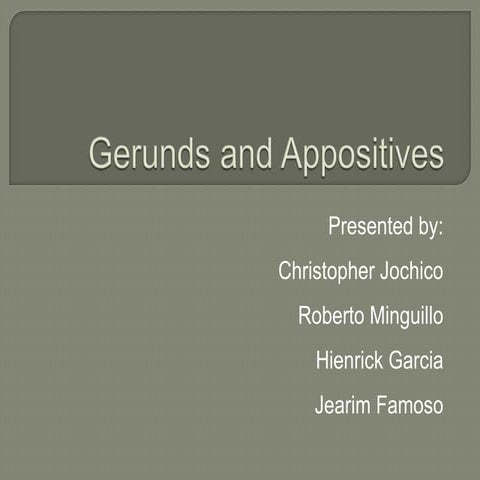Gerunds and Appositives | PPTX