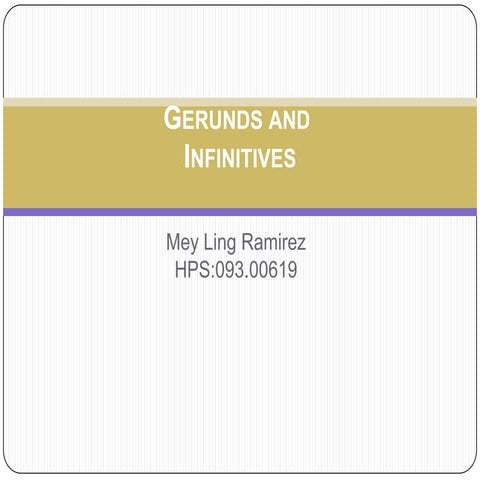 Verbals (infinitives, participles, gerunds) | PPT