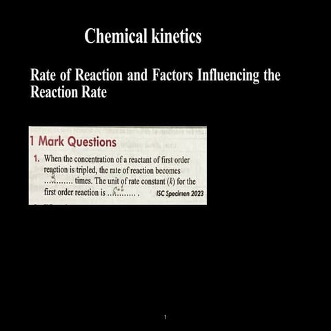 High quality notes for chemical kinetics | PPTX