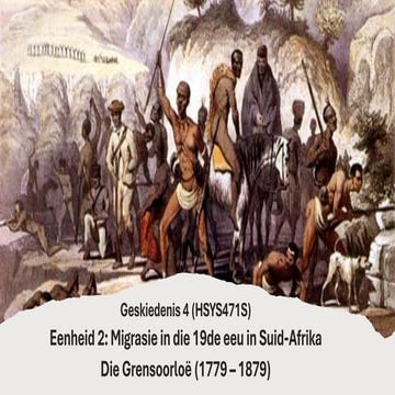 Geskiedenis 4 (HSYS471S) Eenheid 2: Migrasie in die 19de eeu in Suid ...