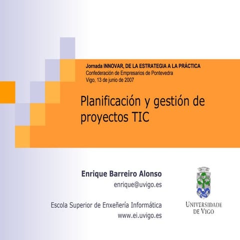 Gestión de proyectos TIC | PPT