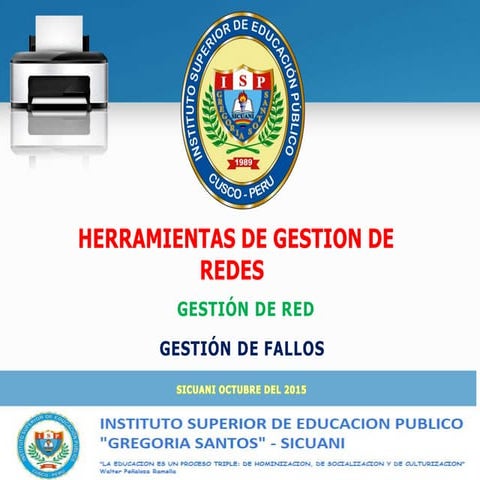 Gestion de fallos GESTION DE RED | PPTX