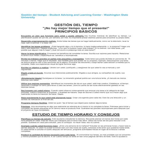 Gestion del tiempo | DOCX