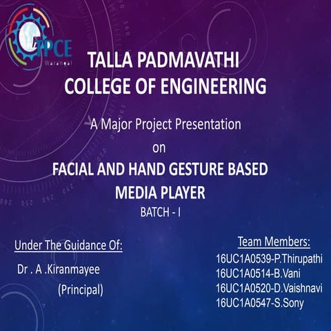 FACIAL AND HAND GESTURE BASED MEDIA PLAYER | PPTX | Computer ...