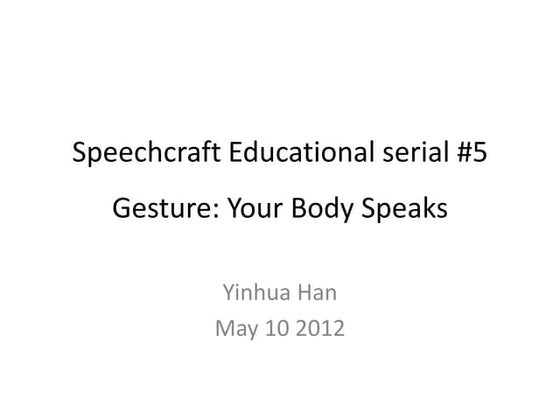 Gestures and body language | PPTX