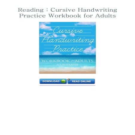 (Get) Books Cursive Handwriting Practice Workbook for Adults Full Page ...