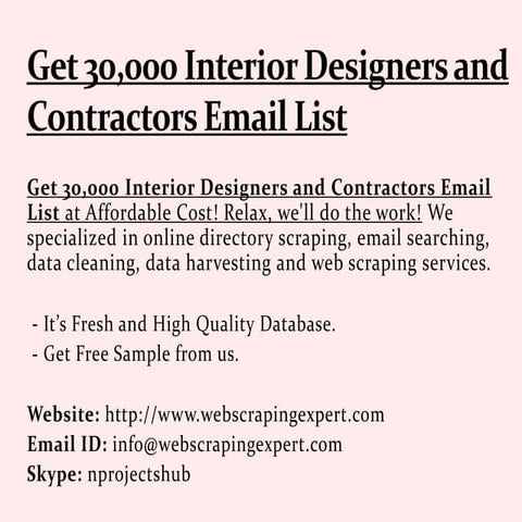 Get 30,000 Interior Designers and Contractors Email List | PPT