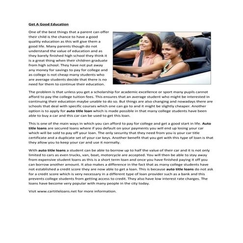 Get a good education | DOC