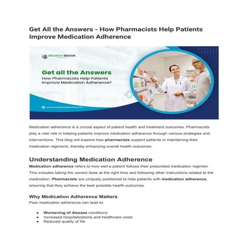 Get All the Answers - How Pharmacists Help Patients Improve Medication ...