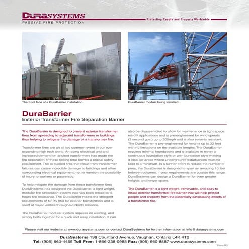Get dura barrier for transformer fire protection | PDF