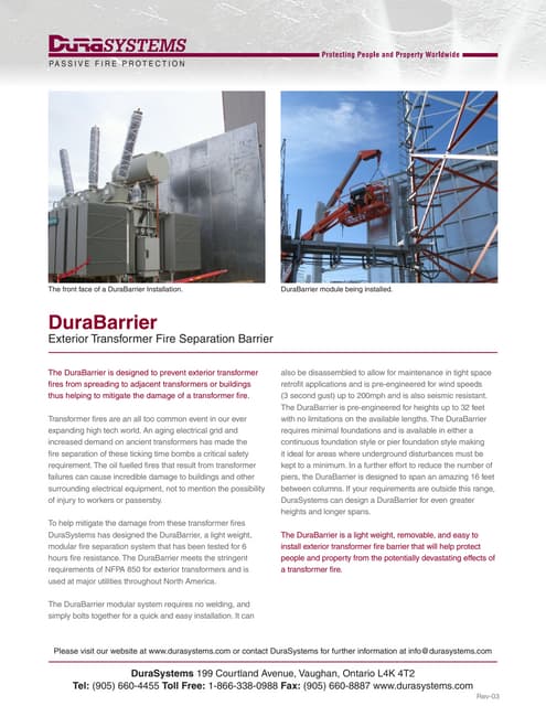 Dura wall and duratherm fire rated panels | PDF