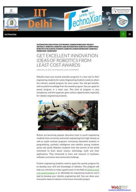 Empowering Innovation: The Pioneering Spirit of LJ Projects Robotics | PDF