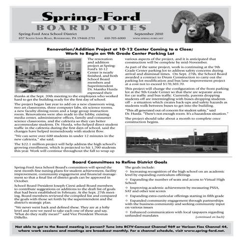 Spring-Ford High School School Board Meeting Recognition | PDF ...