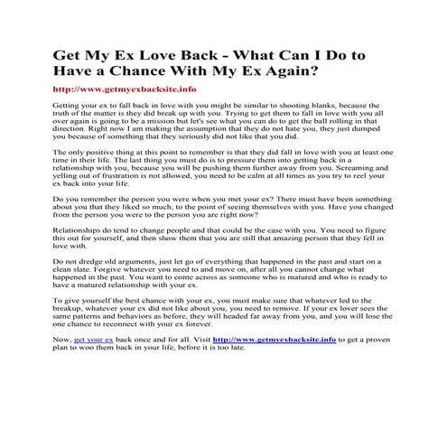 Get ex back 2 | DOCX