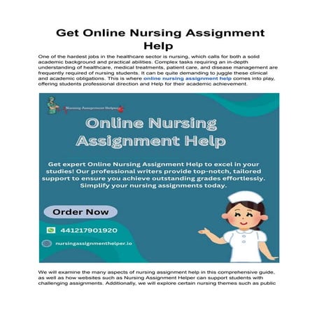 Get Online Nursing Assignment Help In The UK | PDF