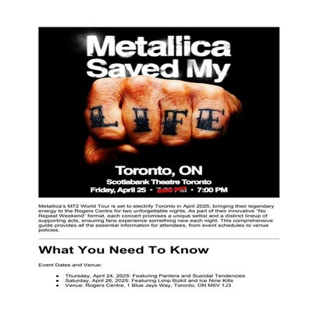 Get Ready for Metallica’s No Repeat Weekend in Toronto_ M72 World Tour ...