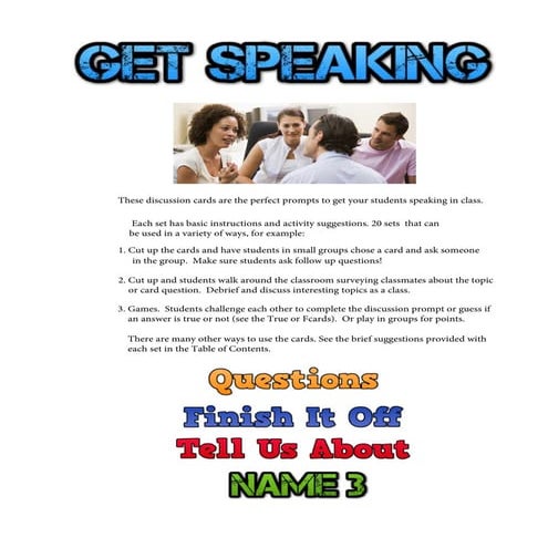 Get Speaking - conversation cards | PDF