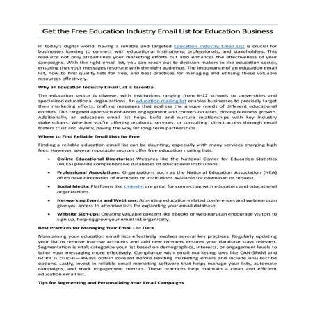 Elementary School Email List - A Powerful Tool for Educational Outreach ...