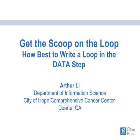 Get the scoop on the loop how best to write a loop in the data step | PPT