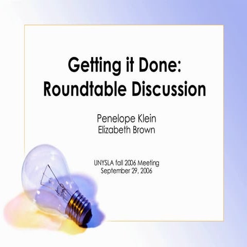 Getting It Done Roundtable Discussion | PPT